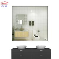 China The Large Gold Metal Aluminum Standing Floor Wall Bathroom Home Decor With Glass Mirror for sale