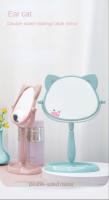 China Fashionable Design Plastic and Glass Mirror Standing Desktop Makeup Mirror for Travel for sale