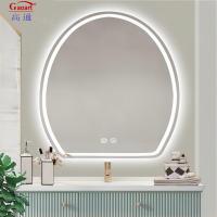 China Smart Fitness Salon Attached Full Length Vanity Wall Mirror with Round LED Light for sale