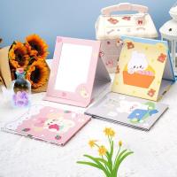 China Design Style Fashion Coated Paper Glass Mirror Portable Vanity Light Mini Little Mirror for sale