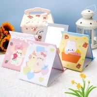 China Design Style Fashion Coated Paper Glass Mirror Portable Vanity Light Mini Little Mirror for sale
