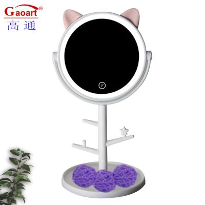 China Custom Logo LED Makeup Mirror Portable and Convenient for On-the-Go Cosmetic Touch-Ups for sale