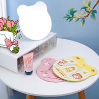 China Mini Round Custom Pocket Heart Shaped Adjustable Light Makeup Mirror for Lady Dressing for sale