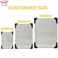 China Customized Logo Acceptable Tempered Glass Cutting Board for Kitchen 4Pcs Corners for sale