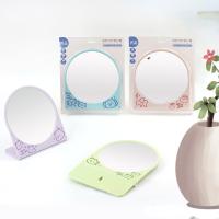 China Extra LOGO Plastic Glass Mirror Standing Make-Up Table for Desktop Portable Makeup for sale