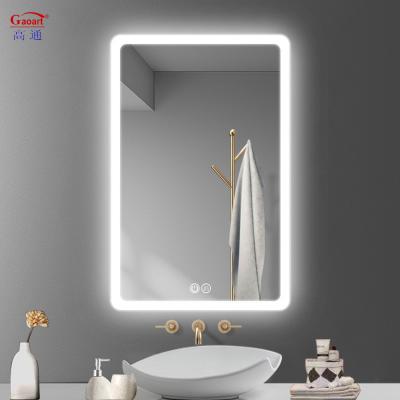 China Modern Hello Kitty Fogless Shower Smart Makeup Portable Espejo Wall With Led Light Mirror for sale