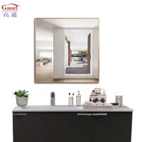 China Large Gold Modern Aluminium Standing Floor Hairdresser Decor With Customized Size Mirror for sale