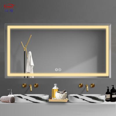 China Touch Switch Fashion Round Led Light Wall Full Length Shower Fogless Bedroom Decoration Smart For Bathroom Mirror for sale