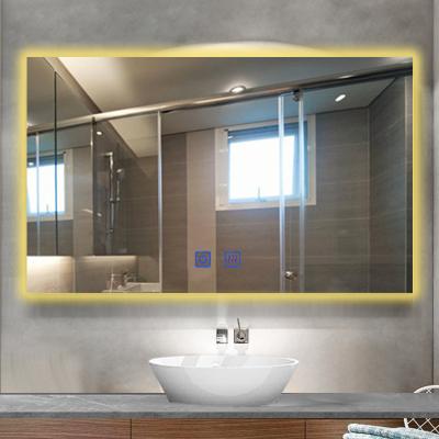 China Full Smart Glass Sticker Wall With Led Mirror for Bathroom Decoration Customized Size for sale