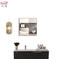 China Large Gold Aluminum Metal Standing Floor Mirror with Customized Size Black Wall Base for sale