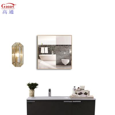 China Large Gold Aluminum Metal Standing Floor Mirror with Customized Size Black Wall Base for sale
