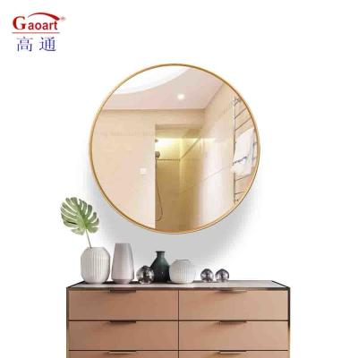 China Unbreakable Gold Aluminium Bathroom Wall Mirror for Decorative in Iron and White Color for sale