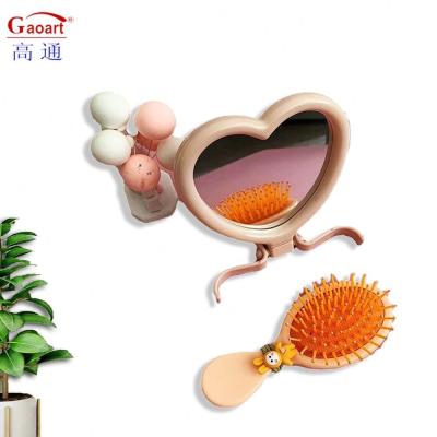 China Lady Dressing Heart Shaped Pocket Adjustable Makeup Compact Mini Mirror with Qualit for sale
