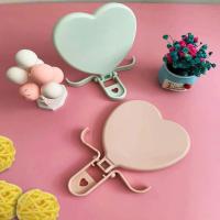 China Lady Dressing Heart Shaped Pocket Adjustable Makeup Compact Mini Mirror with Qualit for sale