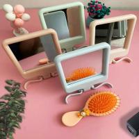 China Lady Dressing Heart Shaped Pocket Adjustable Makeup Compact Mini Mirror with Qualit for sale