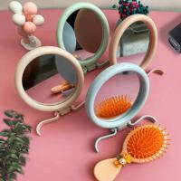 China Lady Dressing Heart Shaped Pocket Adjustable Makeup Compact Mini Mirror with Qualit for sale