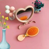 China Lady Dressing Heart Shaped Pocket Adjustable Makeup Compact Mini Mirror with Qualit for sale