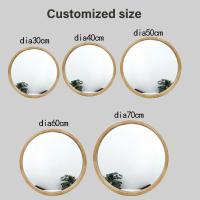 China Bathroom Wooden Frame For Mirror Customized Size Wood Antique Round Arch Rustic Home Decor for sale
