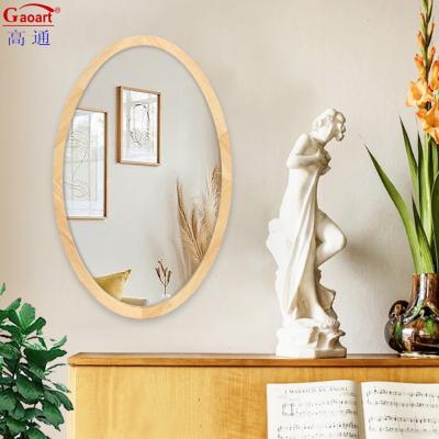 China Customized Size Glass Mirror Rustic Antique Floral Full Length Decor Wooden Frame Stand for sale
