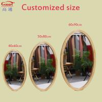 China Customized Size Glass Mirror Rustic Antique Floral Full Length Decor Wooden Frame Stand for sale