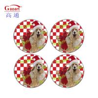 China Custom Logo Kitchen Products Portable Wine Round Square Tempered Glass Coasters Set For Drinks for sale
