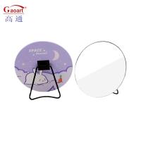 China Portable Heart Shaped Vanity Mini Custom Home Decor Mirror with Adjustable Pocket for sale