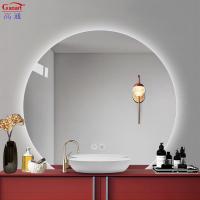 China Hotel Bathroom Decoration Semi Circle Mirror with Small Backlit and Touch Screen for sale