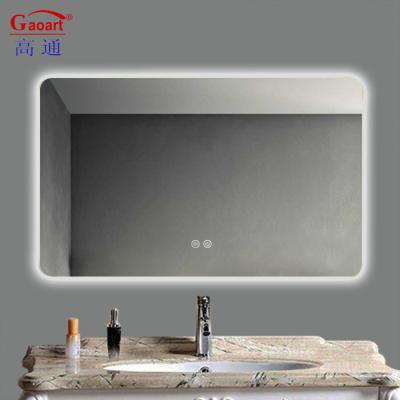 China Modern Style Glass Mirror Backlit LED Touch Screen Bathroom Wall Salon Makeup Mirror for sale