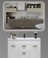 China Illuminated Vanity Makeup Mirror with Dimmable LED Lights and Touch Screen for sale