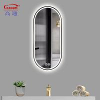 China Small Salon Hanging Wall With Led Mirror Backlit Bathroom Smart Fitness Bevelled Touch for sale