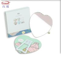 China Extra LOGO Yes Design Heart Shaped Mini Pocket Vanity Make Up Espejo Mirror for Girls for sale