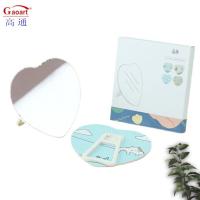 China Extra LOGO Yes Design Heart Shaped Mini Pocket Vanity Make Up Espejo Mirror for Girls for sale