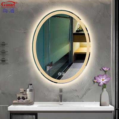 China Modern Design Vanity Oval Large Round Bathroom Backlit Smart Led Light Up Bath Mirror For Bathroom for sale