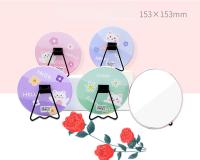 China Travel Standing Cute Stand Top Make Up Cosmetic Table with Metal and Glass Mirror for sale