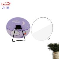China Travel Standing Cute Stand Top Make Up Cosmetic Table with Metal and Glass Mirror for sale