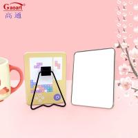China Portable Morden Style Cosmetic Table Desktop Make Up Top Standing Travel Cute Make-Up Small Makeup Desk Mirror for sale