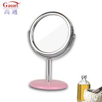 China Custom packing Cute Small Table Top Travel Cosmetic Standing Espejo Makeup Desk Mirror for sale
