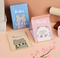 China Foldable Vanity Make Up Cute Heart Shaped Cosmetic Makeup Small With Extra LOGO Yes Mirror for sale