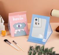 China Foldable Vanity Make Up Cute Heart Shaped Cosmetic Makeup Small With Extra LOGO Yes Mirror for sale