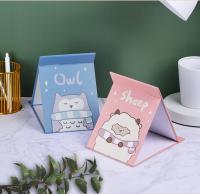 China Foldable Vanity Make Up Cute Heart Shaped Cosmetic Makeup Small With Extra LOGO Yes Mirror for sale