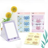 China Foldable Heart Shaped Makeup Travel Vanity Mirror Paper Bag Packing for Easy Cosmetic for sale