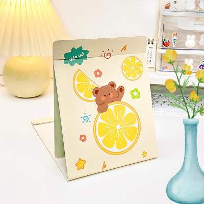 China Extra LOGO Yes Heart Shaped Folding Travel Cosmetic House Decor Small Logo Mirror for sale