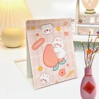 China Extra LOGO Yes Heart Shaped Folding Travel Cosmetic House Decor Small Logo Mirror for sale
