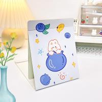 China Extra LOGO Yes Heart Shaped Folding Travel Cosmetic House Decor Small Logo Mirror for sale