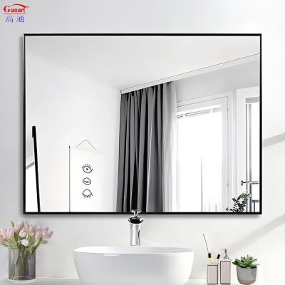 China Home Wineshop Must-Have Art Deco Design Style Genuine Gold Vanity Framed Wall Mirror for sale