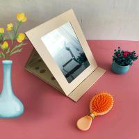 China Coated Paper and Glass Mirror The Ideal Combination for a Cute Folding Makeup Mirror for sale
