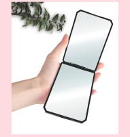 China Every day Plastic Glass Mirror Foldable Makeup Travel Heart Shaped Logo Mirror for sale