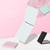 China Every day Plastic Glass Mirror Foldable Makeup Travel Heart Shaped Logo Mirror for sale