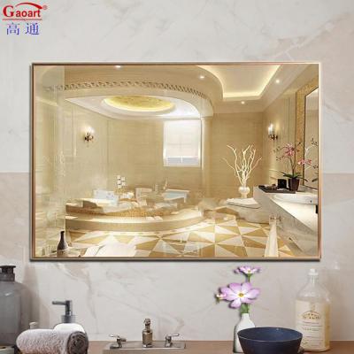 China Small Wall Golden Large Gold Vanity Framed Decor Metal Frame Mirror for Ever day for sale
