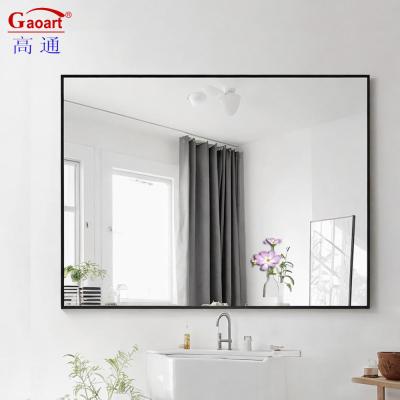 China Popular Design Round Wall Mirror in Gold Black Aluminum Frame for Bathroom Accessory for sale